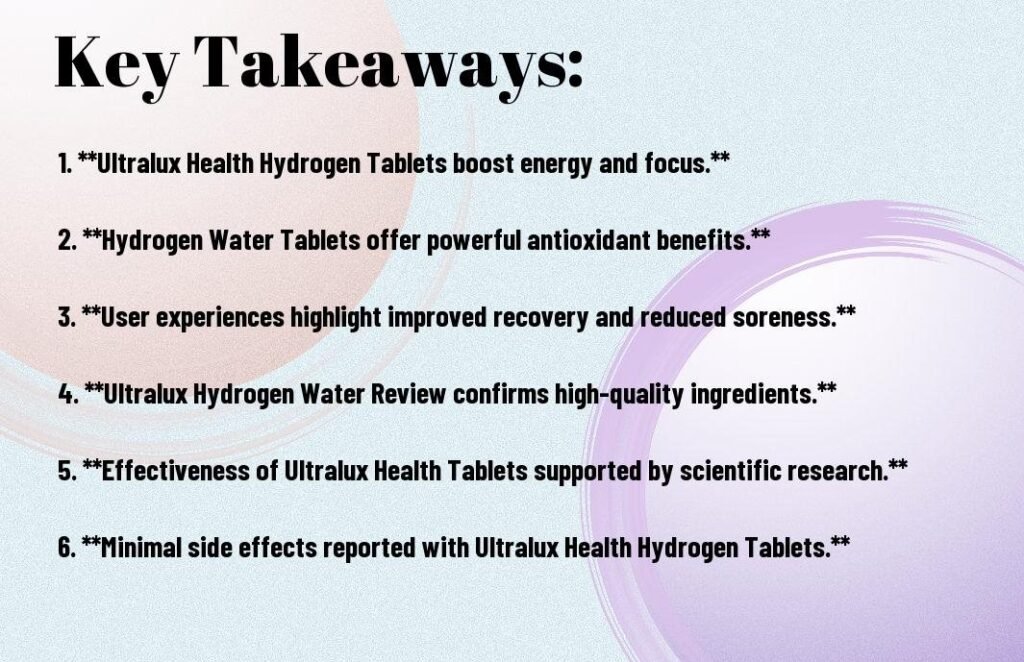 Ultralux Hydrogen Water Tablets Review: Transform Your Health